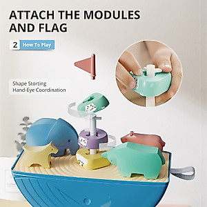 Almond Island Noah’s Ark Balancing Boat Toy with 3D Puzzle, Baptism Gifts for Boys and Girls, Bible Toys, Montessori Educational Toys for Toddlers Age 3 4 5 6