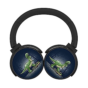 Dinosaurs Cars Boys Girls Wireless Retractable Bluetooth Headphones Headsets Noise Cancelling Over Ear for Kids Adults