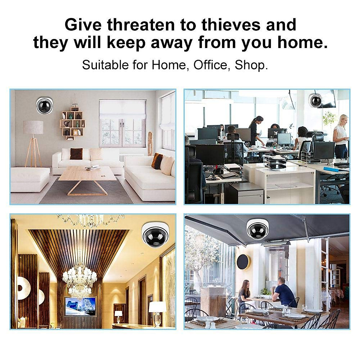 Sonew Outdoor Indoor Fake Camera, Home Security Dome Simulated Camera Video Dummy Surveillance Camera, for Homes & Business