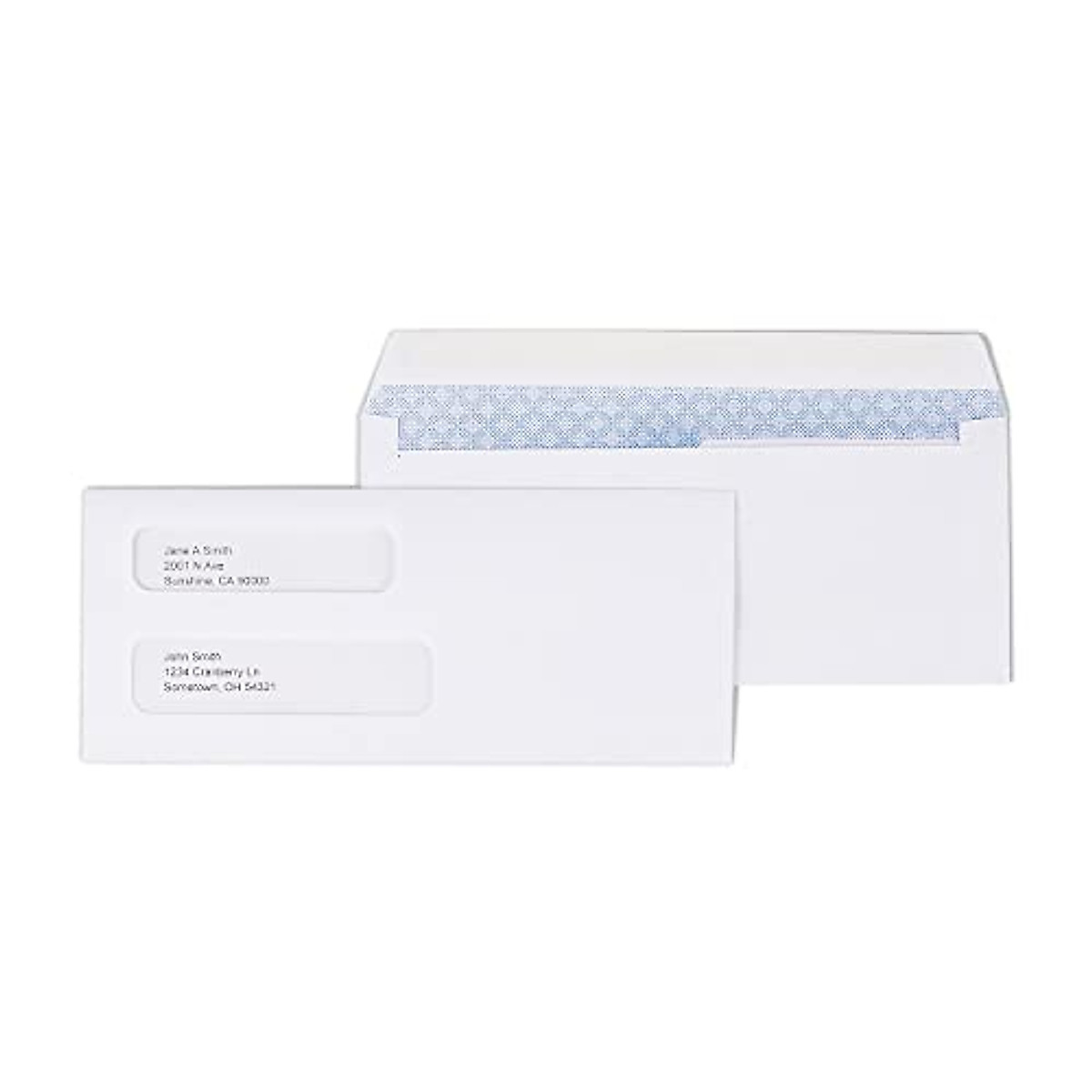Staples 438614#8 5/8-Inch Check-Size Double Window Security-Tint Gummed Envelopes 500/Bx