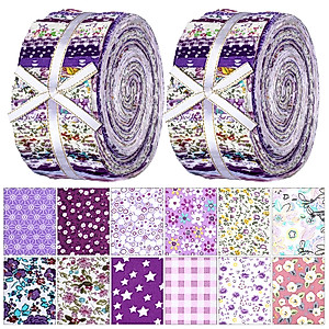 Ganeen 100 Pcs Cotton Fabric Patchwork Quilting Strips 2.56 Inch Precut Patchwork Roll Japanese Style Cotton Fabric Quilting Fabric Strips Craft for DIY Craft Sewing (Exquisite Floral)