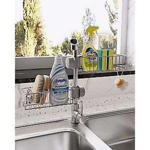 QIHS Shower Rack, Paw Feet Tub Accessories (No Shower Rod), 304 Stainless Steel 2 Tier Adjustable Basket, Bathroom Shower Rod Storage Organizer for Bathroom Shampoo Storage, AM-079-1