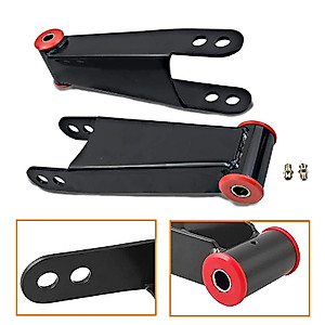 3" Suspension Rear Drop Shackle Kit Fits For 2001-2010 Chevrolet Silverado GMC Sierra 1500HD 2500HD 3500HD Replaces Lowering Shackles 410730