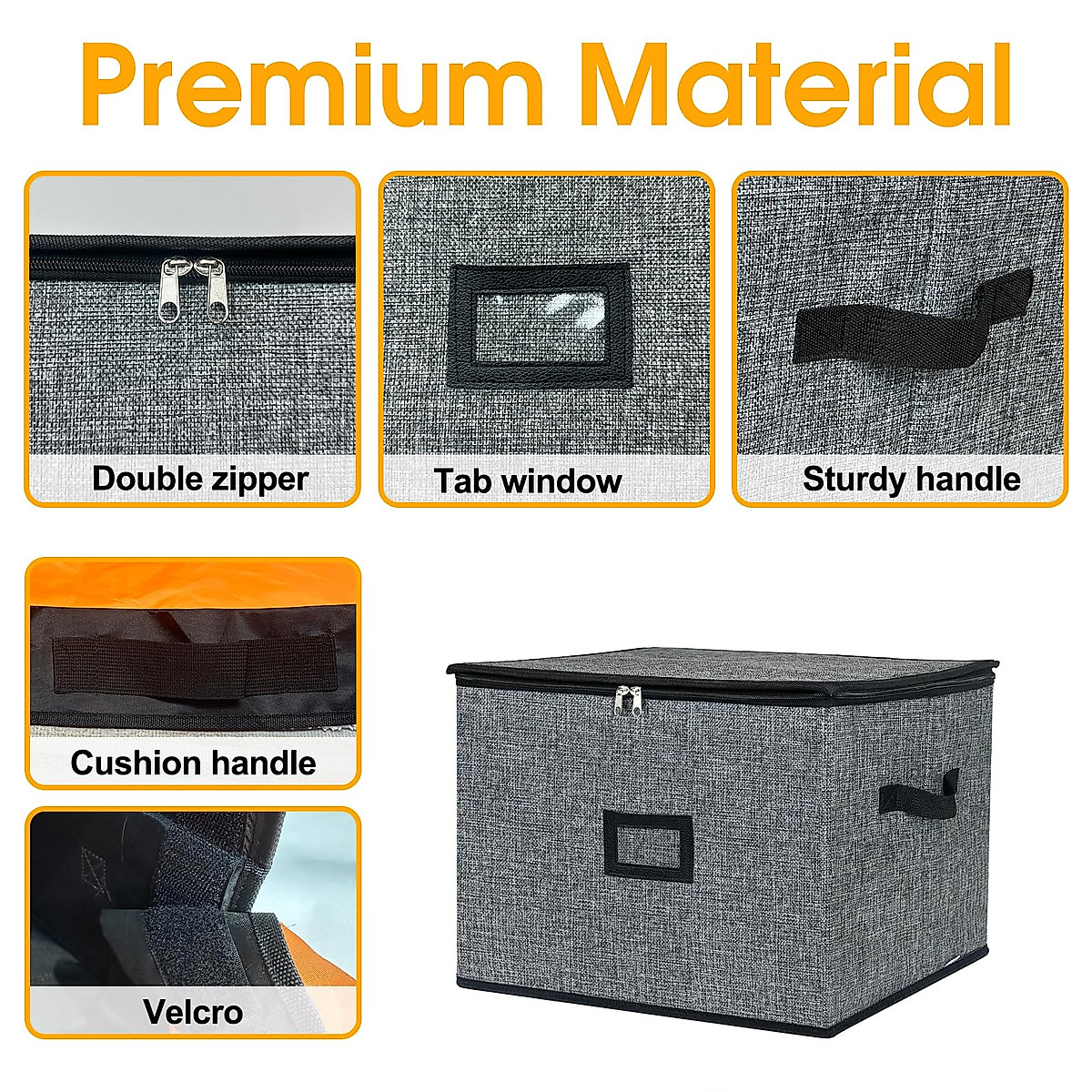 Toy Storage Basket and Play Mat for Boys and Girls’ Building Bricks/Blocks, 16"x12.6"x12.6" Extra Large Hard Shell Toy Organizer and Storage Box Bins for Kids (Dark Grey)