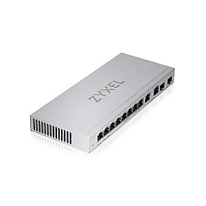 Zyxel 12-Port Multi-Gigabit Ethernet Unmanaged Switch | 2 x 2.5G | 2 x 10G SFP+ Fiber | 8 x GbE Ports | Plug & Play | Desktop or Wall-Mount | Ethernet Splitter | Limited XGS1010-12