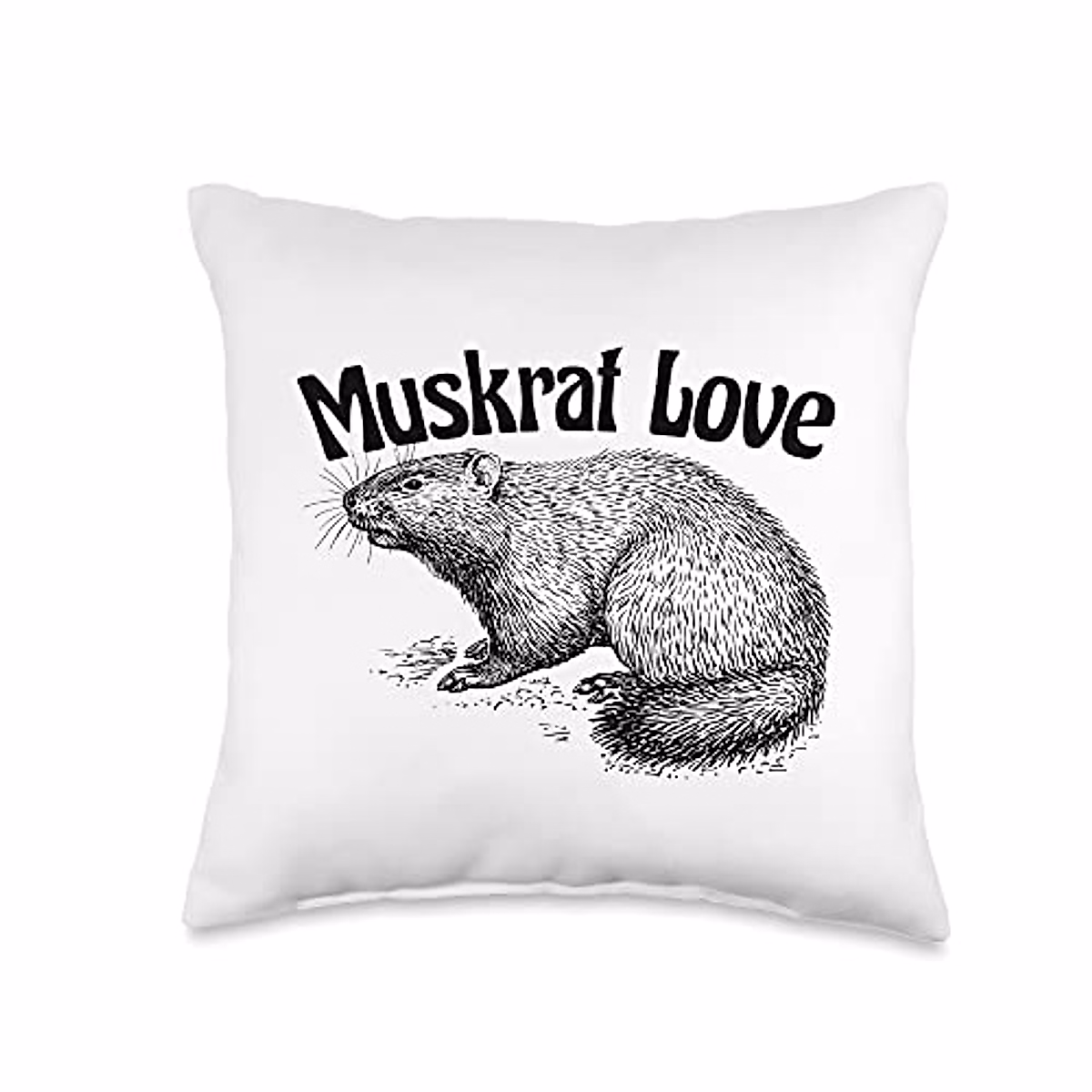 Muskrat Love Cute and Funny Unusual Family Pet Throw Pillow, 16x16, Multicolor