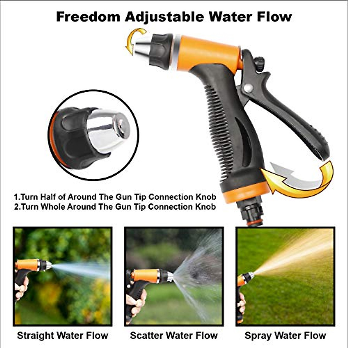 Bang4buck Portable Intelligent Electric Pressure Washer Pump 100W 160 PSI 12V Portable Pressure Powerful Washing Kit with 21.3 Feet PVC Hose for Home, Car, Garden, Projects(100 W-Black Hose)