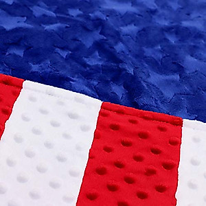 Snuggle Stuffs Minky Dot Plush USA Flag 24" x 36" Baby Blanket