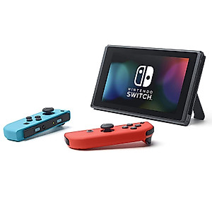 Nintendo Newest Switch with Neon Blue and Neon Red Joy-Con Family Christmas Holiday Bundle - 6.2" Touchscreen LCD Display, Bluetooth- Blue and Red + NexiGo_128GB MicroSD Card Bundle