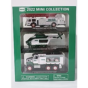 Hess Toy Truck 2022 Mini Collection - Fire Truck, Helicopter, and Truck with Front Loader