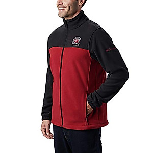 Columbia NCAA South Carolina Fighting Gamecocks Men's Collegiate Flanker III Fleece Jacket, Medium, SC - Black/Beet