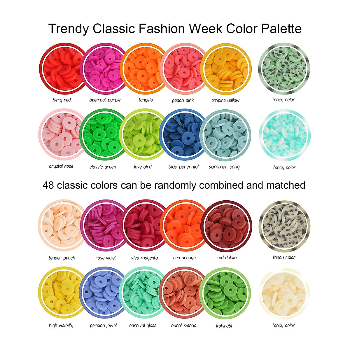 JQEEYGV Bracelet Making Kit 3 Boxes - 11,000pcs Clay Beads - 48 Fashion Colors Beads for Friendship Bracelet Kit - Polymer Heishi Letter Beads for Jewelry Making - Adults Teen Girls Trendy Gift