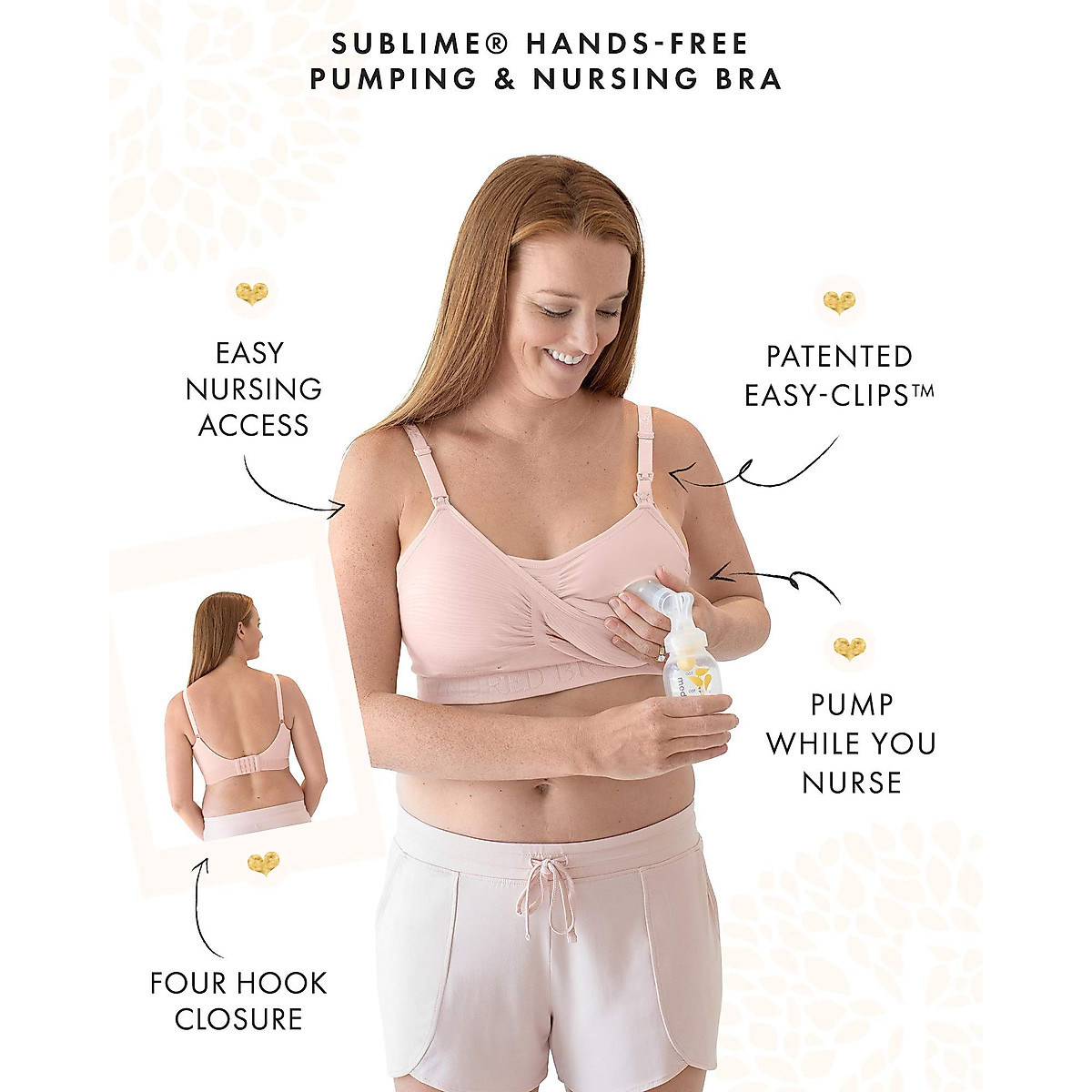 Kindred Bravely 2-Pack Hands Free Pumping Bra Bundle (Beige and Pink, X-Large)