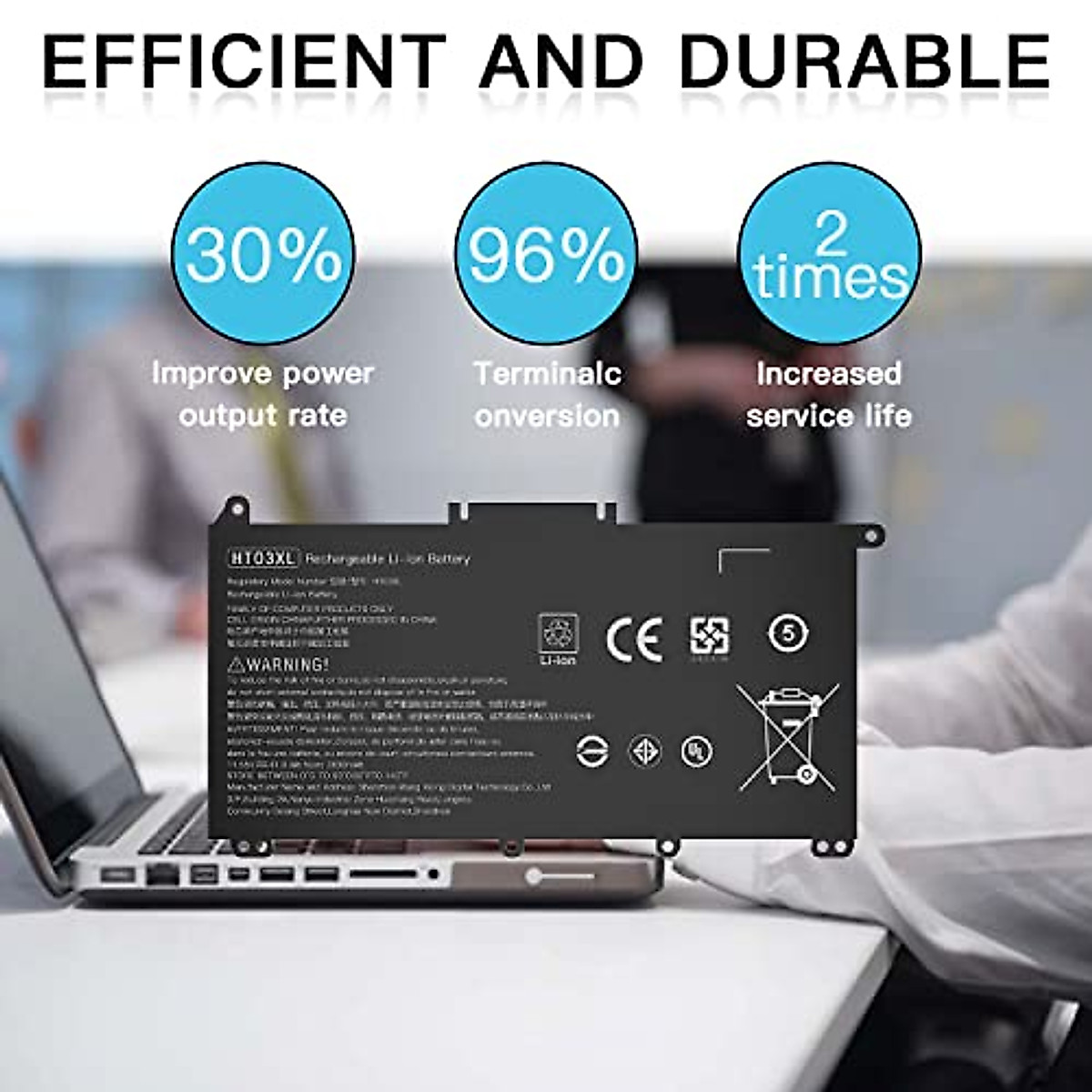 BND HT03XL L11119-855 Laptop Battery for HP Pavilion 15-CS 15-CW 15-CU 15-DA 15-DB 15-DW 14-CE 14-CF 14-DF 17-CA 15-DW0033NR 15-cu1xxx 15-CS0053CL 17-by0xxx L11421-542 HT03041XL HSTNN-DB8R L11421-422