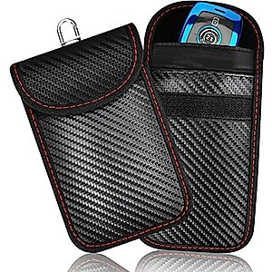 Upgraded Faraday Bag for Key Fob (2 Pack),Premium Faraday Key Fob Protector– Car RFID Signal Blocking, Car Security Protection Pouch, Anti-Theft Pouch, Anti-Hacking Case Blocker-Black.