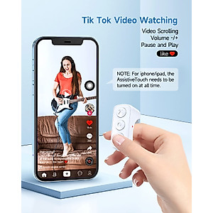 TIK Tok Bluetooth Remote Control, Tiktok Wireless Scrolling Control Page Turner Rechargeable with Ring Design and Charging Case Compatible with iOS/Android