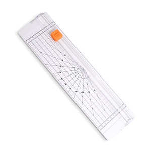 Kokorosa Portable Paper Cutter,A4 Paper Cutter,12 Inch Straight Paper Slicer Scrapbooking Tool with Automatic Security Blades for Scrapbooking Craft Paper Label Coupon (White)