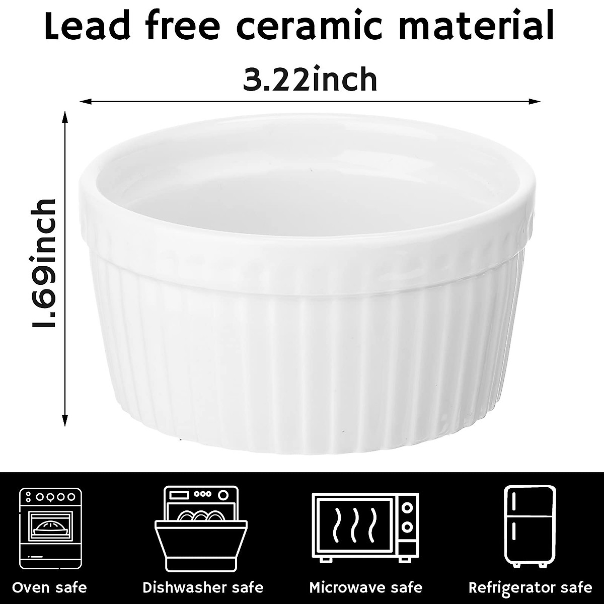 60 Pcs Ceramic Butter Warmers Set, Include 12 Pcs Butter Warmers for Seafood Butter Melter with Stands, 48 Pcs Tea Light Candles Food Warmer Candle for Fondue Chocolate Dishwasher Microwave Oven Safe