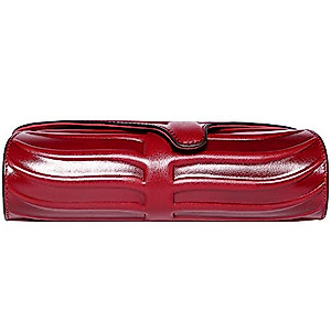 PIJUSHI Womens Designer Leaf Clutch Purse Leather Shoulder Crossbody Bag for Women (22290 Red)