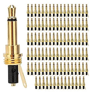 ASHATA Headphone Jack, 100Pcs 3.5mm Mono Headphone Jack, 2-Pole Audio Cable Jack DIY AUX Adapter Replacement, for Radios, Headsets, Scanners
