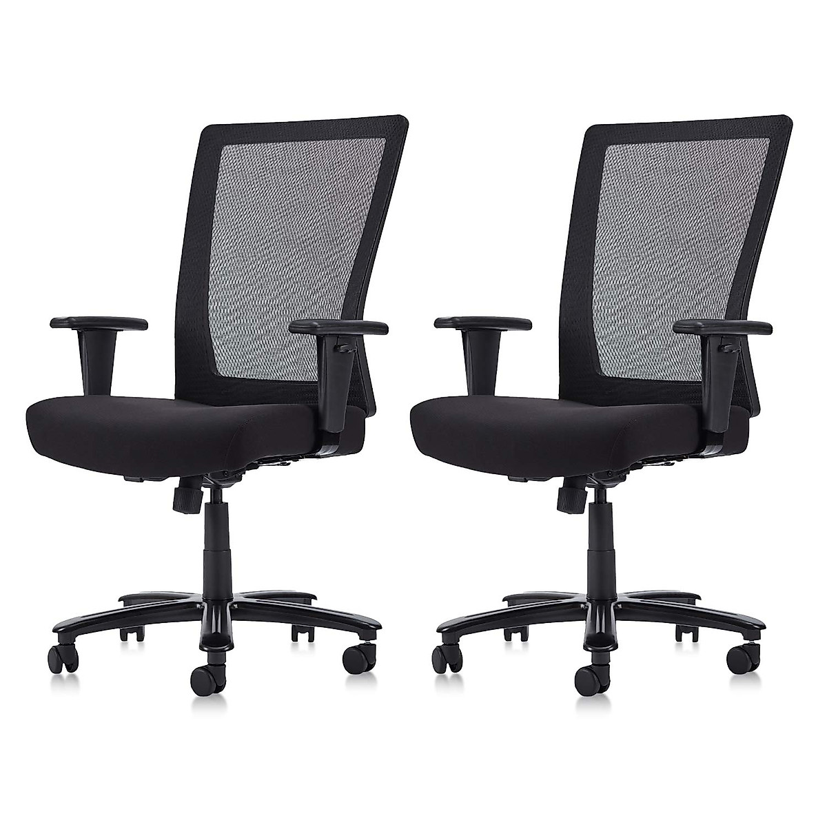 CLATINA Big and Tall Office Chair 400lbs, Heavy Duty Ergonomic Mesh Chair, Computer Executive Desk Chair with Wide Thick Seat, Adjusting Arm, Waist Support Swivel Task Seats