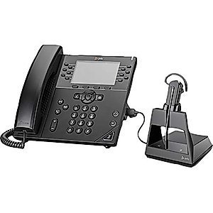 Plantronics - Voyager 4245 Office (Poly) - Bluetooth Convertible Headset with 3 Wearing Styles - Connect to PC/Mac, Mobile & Desk Phone - Works with Teams (Certified), Zoom & more