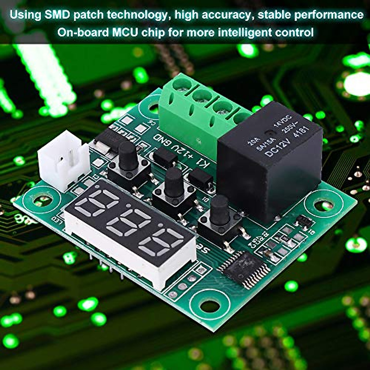 W1209 DC 12V Digital Temperature Controller Module - 2 PCS Electronic Thermostat Controller with Waterproof Sensor for Precise Temperature Control