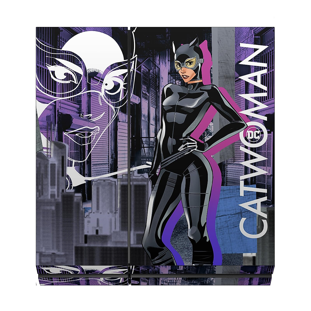 Head Case Designs Officially Licensed DC Women Core Catwoman Compositions Vinyl Sticker Gaming Skin Decal Cover Compatible With Sony PlayStation 4 PS4 Console