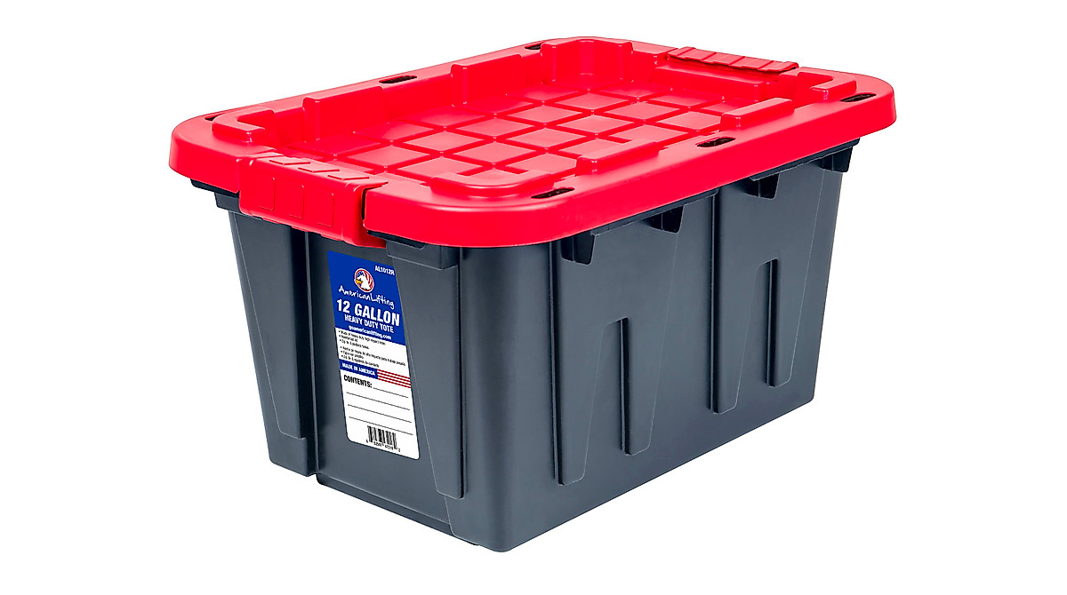 12-Gallon Stackable Storage Containers - 4 Pack Red