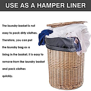 2 Pack Extra Large Travel Laundry Bags, Heavy Duty Camp Laundry Bag, Rip-Stop Machine Washable Dirty Clothes Organizer Bag with Drawstring Closure (Green+Grey, 24"*36")