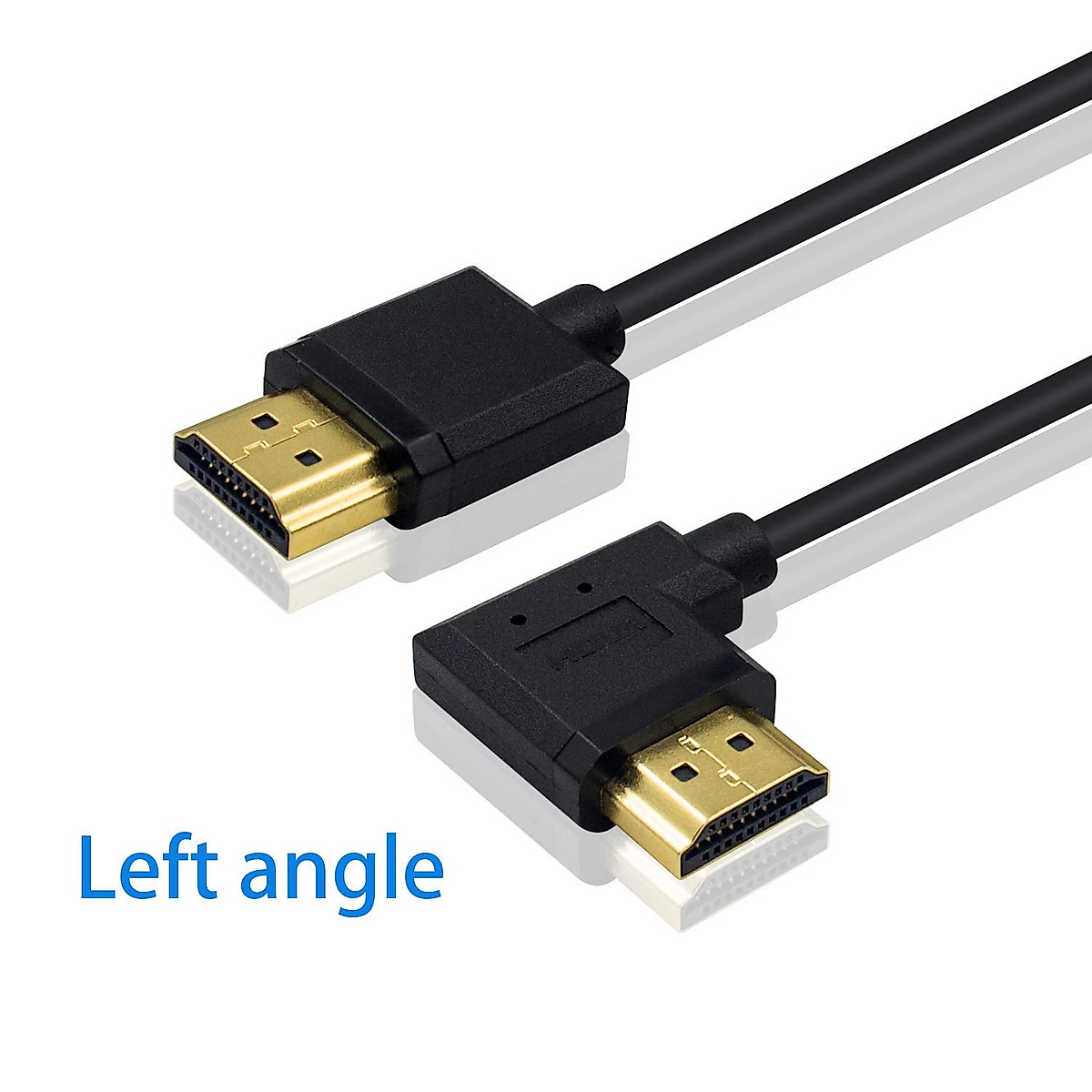 Duttek 4K HDMI Cable, HDMI to HDMI Cable, Extremely Thin Left Angled HDMI Male to Male Extender Cable for 3D and 4K Ultra HD TV Stick HDMI 2.0 Cord 0.15M/ 6 Inch
