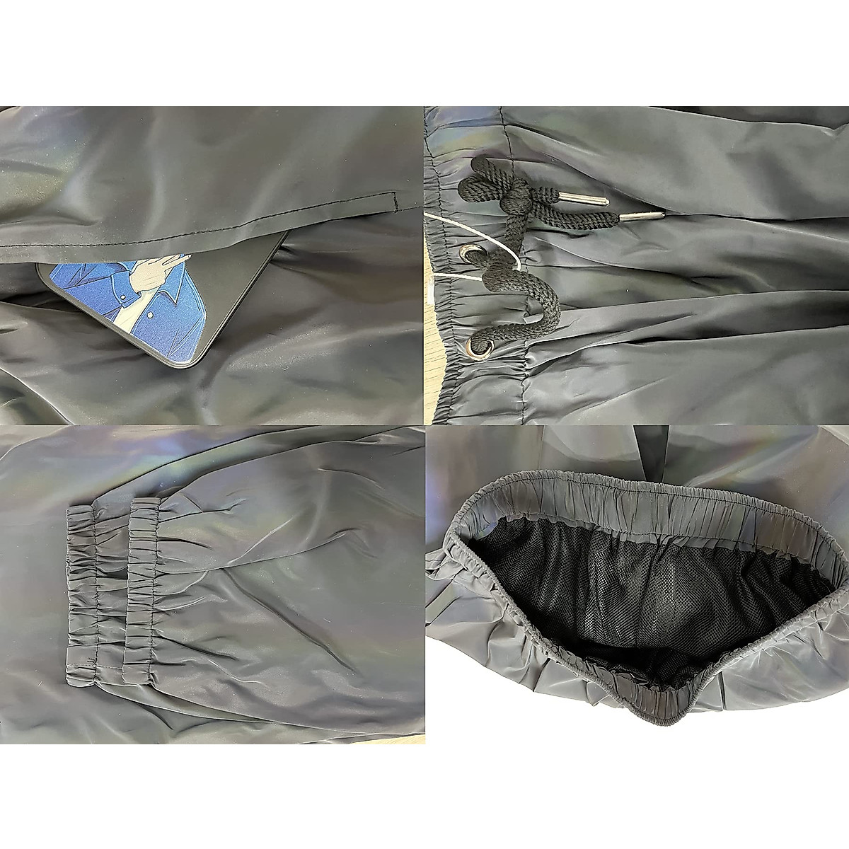 LZLRUN 3M Rainbow Reflective Shorts Pants Men Fluorescent Trousers Casual Night Jogger (M, Pants)