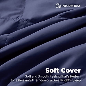 Peace nest Down Throw Blankets for Couch 50x70” Down Blanket for Indoor and Outdoor use Soft Lightweight Navy