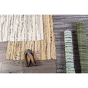 DII Chindi Home Collection Handwoven Multicolor Area Rag Run, 20x31.5, Taupe