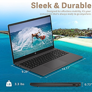 HP 15.6" FHD Business Laptop Computer, AMD 8-Core Ryzen 7 7730U (Beat i7-1355U), 4GB DDR4 RAM, 128GB PCIe SSD, WiFi 6, Bluetooth 5.3, Webcam, Type-C, HDMI, Numeric Keypad, Windows 11 Pro, Vent-Hear
