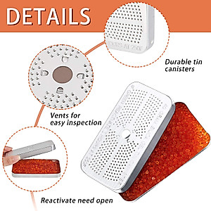 40 Gram Silica Gel Dehumidifier Desiccant Silica Gel Canister Reusable Absorber Orange Desiccant Canisters, Orange Green Bead Tin for Car, Closet, Cabinet, Bag, Storage Box (7 Pieces)