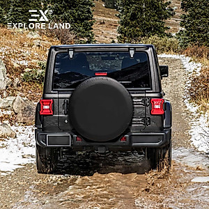 Explore Land 30-33 inch Spare Tire Cover Fit Trailer, RV, SUV, Truck, Tough Tire Wheel Soft Cover, Black