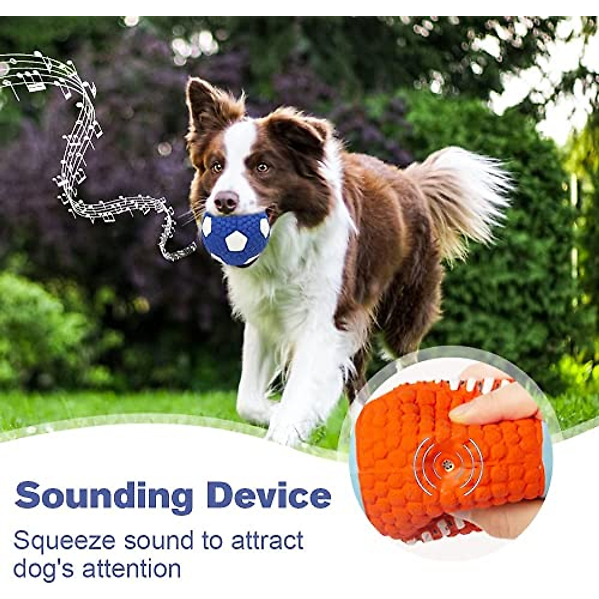 Luoxinseh Immortal Toy for Aggressive Chewers, Squeaky Football Toy,Indestructible Squeaky Dog Balls, Chew Toy for Pet Training Accessories for Large/Medium/Small Dogs (Large,A)