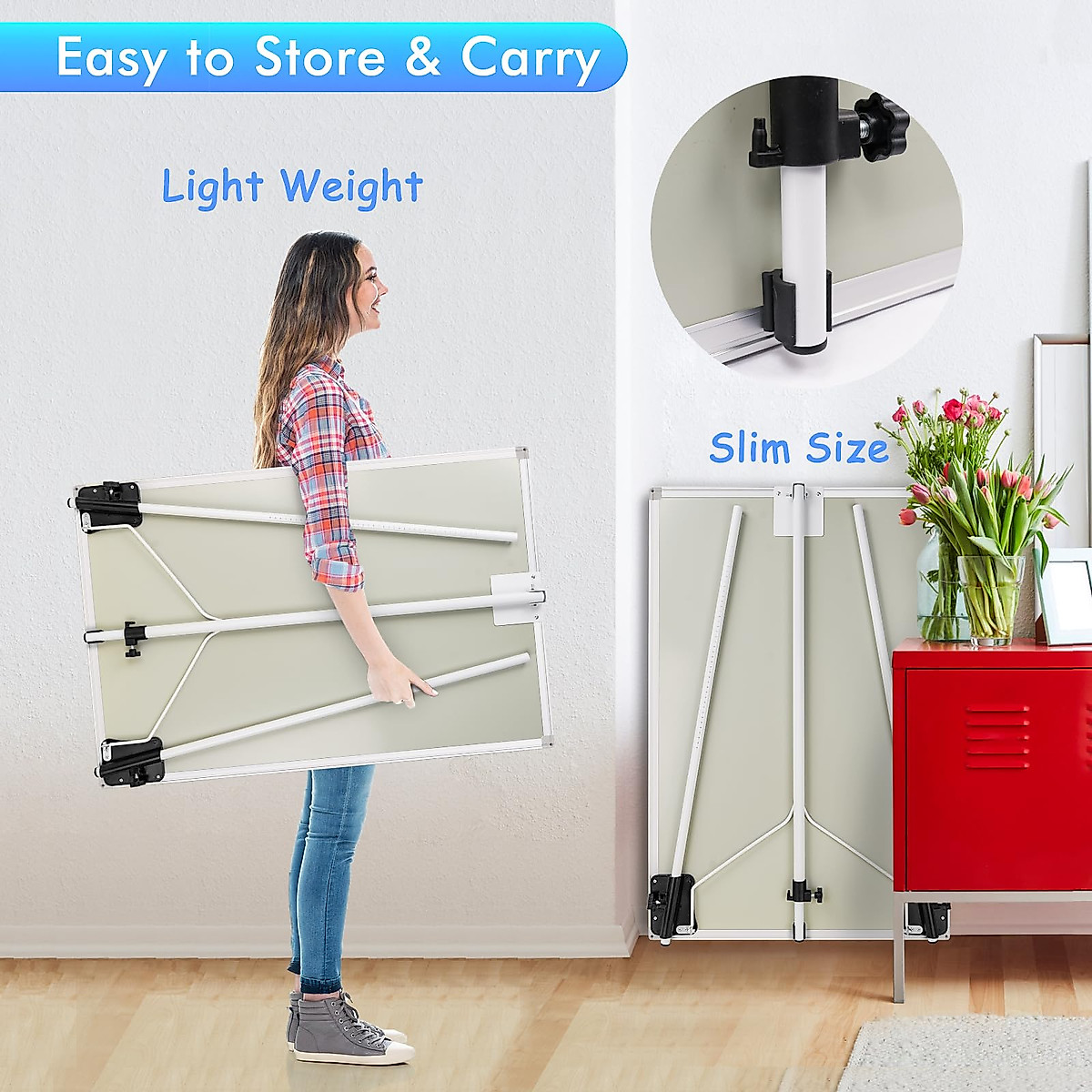 Easel Whiteboard - Magnetic Portable Dry Erase Easel Board 36 x 24 Tripod Whiteboard Height Adjustable, 3' x 2' Flipchart Easel Stand White Board for Office or Teaching at Home & Classroom