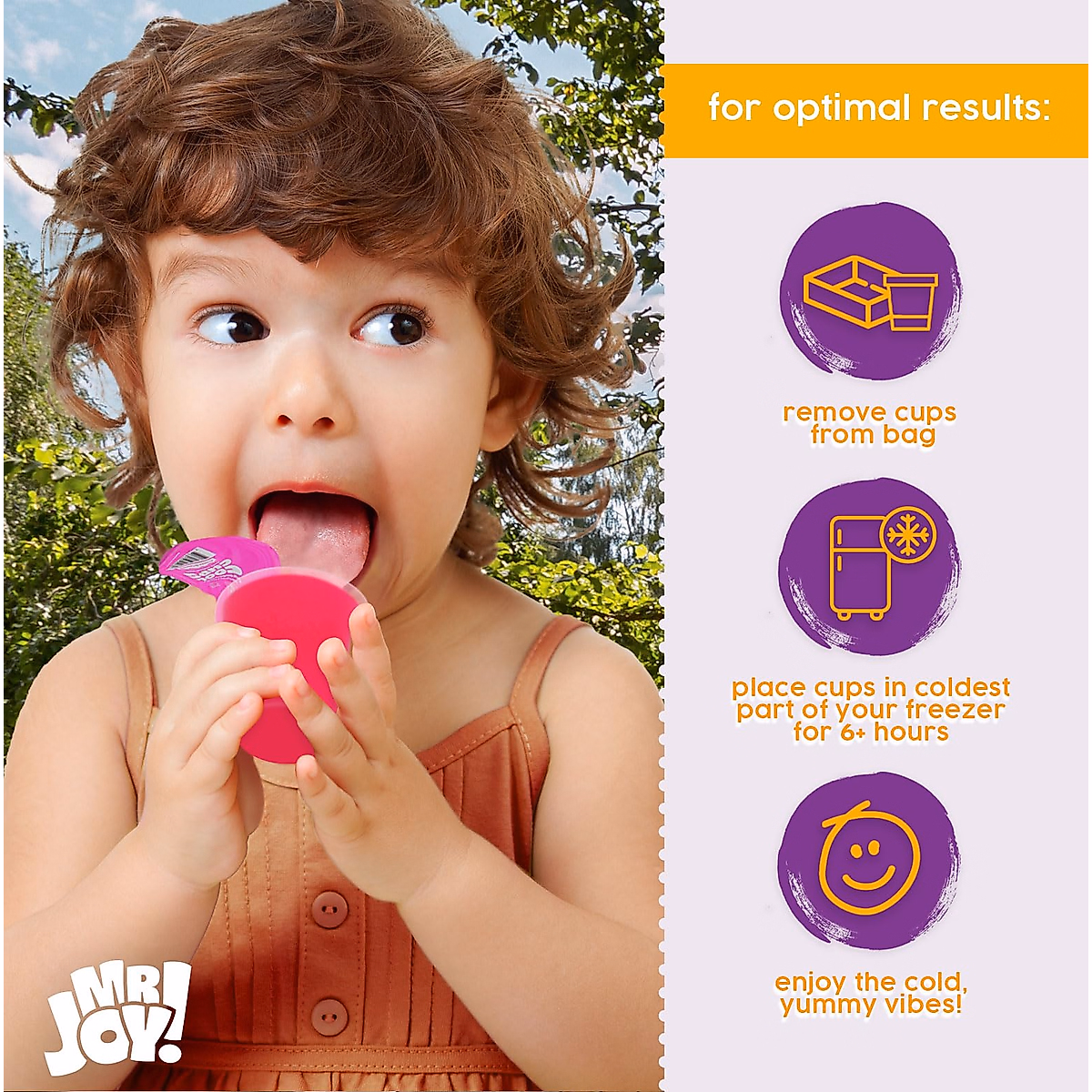 Mr. Joy Soft Italian Ices -Ships Non Frozen Assorted Flavors Mini Cool Cups Variety Pack (40 x 1.34oz) - Freeze & Enjoy - 40 Pantry-safe Mini Italian Ices Dessert Cups (1 Box (40 Cups))