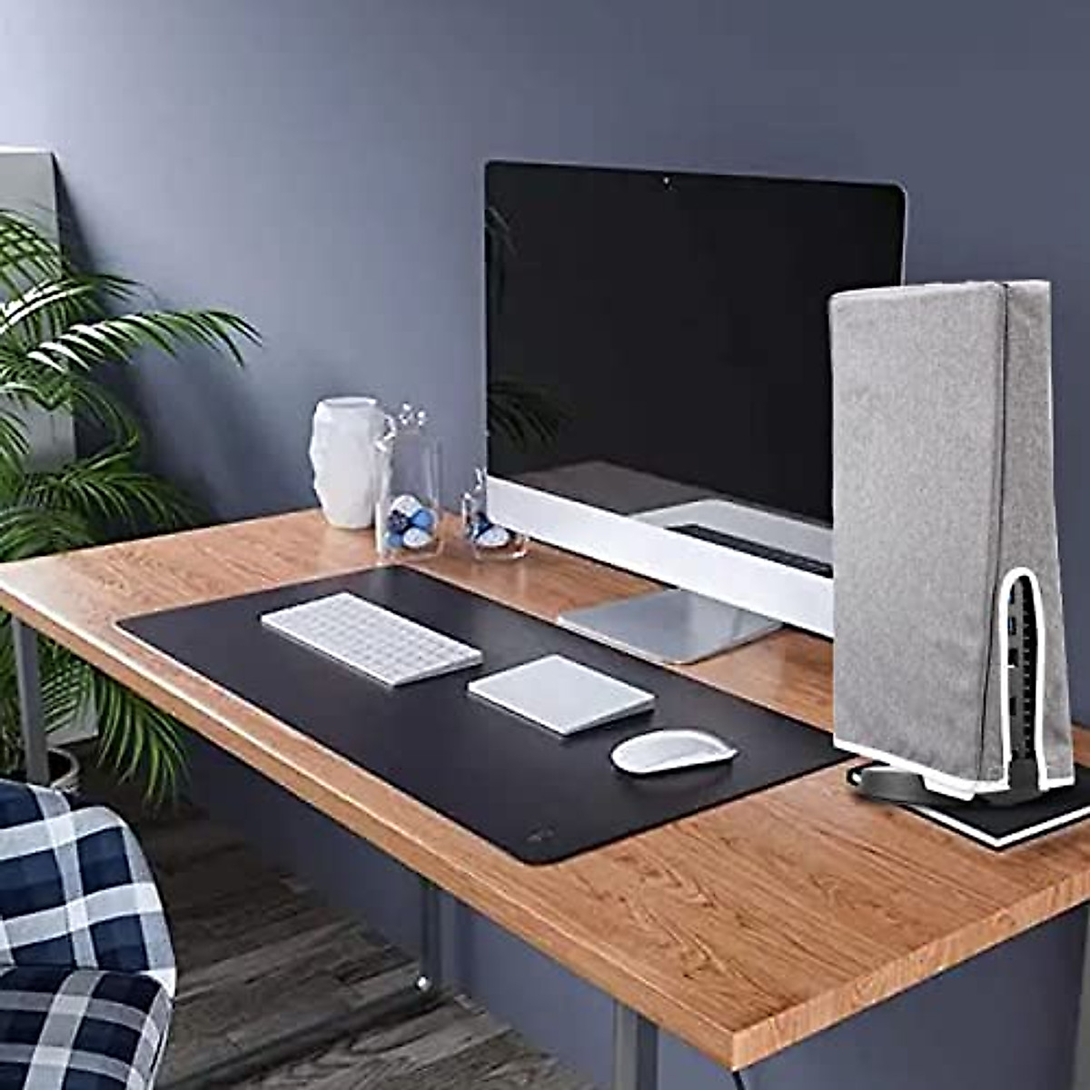 Dust Cover for PS5 Game Console, for Digital and CD ROM Edition, Oxford Cloth Vertical Protector Case, Anti Scratch Waterproof Dust Guard, Precision Cut(Grey)