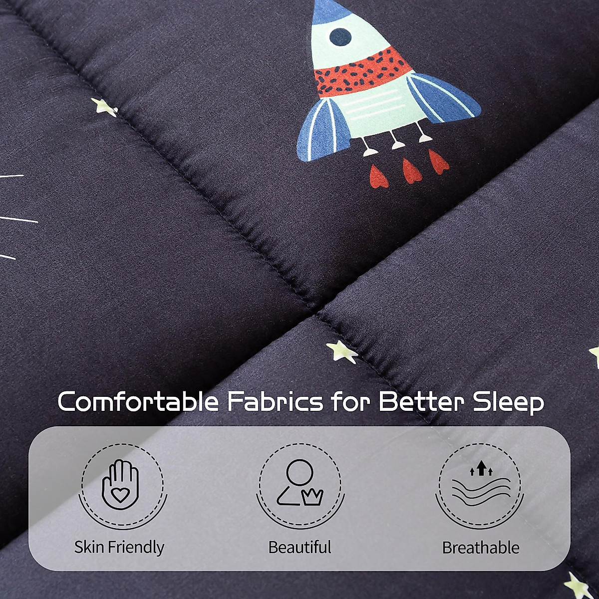 YOSHOOT 6 Inch Extra Thick Japanese Futon Floor Mattress, Foldable Mattress Tatami Pad Mattress for Adults Floor Bed Roll Up Mattress Guest Mattress, Navy Space, Queen