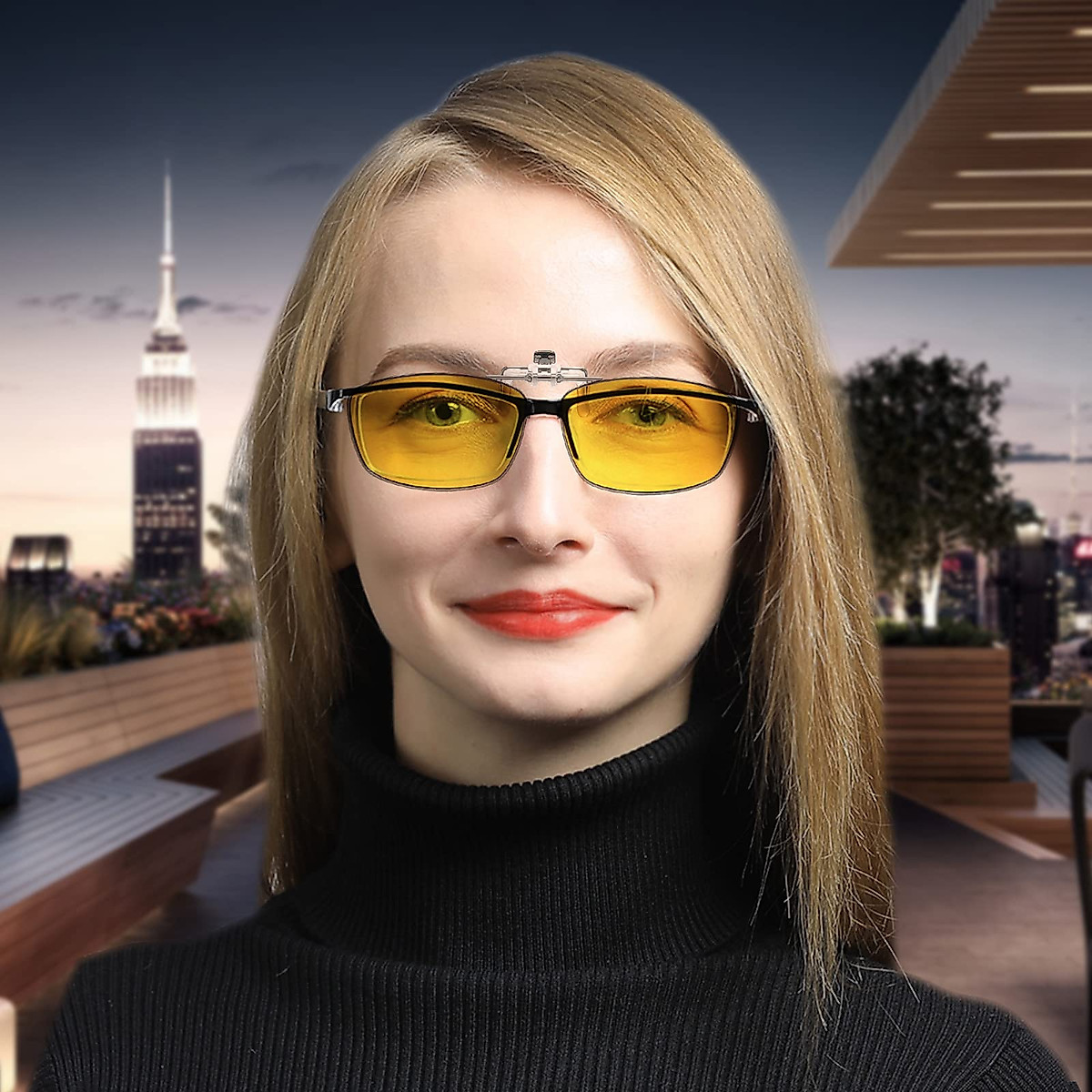 TERAISE Clip On Night Driving Glasses/men’s Clip on Sunglasses With Flip Up Function Suitable Driving Outdoor Sports