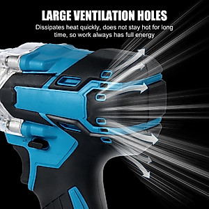 Jadeshay 21V Brushless Impact Wrench, Cordless Electric Screwdriver, Rechargeable Drill Driver with US Plug, 1/2” Drive