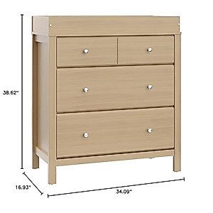 Storkcraft Carmel 3 Drawer Chest with Changing Topper (Driftwood) – GREENGUARD Gold Certified, Dresser For Nursery, 3 Drawer Dresser, Kids Dresser, Nursery Dresser Drawer Organizer, Chest of Drawers