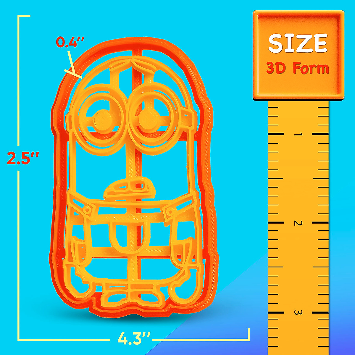 Cookie Cutter by 3DForme,For Minion Baking Cake Fondant Frame Mold for Buscuit, Set 2 Piece Made in Ukraine