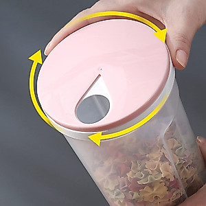 FSHAN Kitchen Jars 2L Tall Clear Spaghetti Pasta Storage Container with Adjustable Lid Plastic Kitchen Food Storage Jar Kitchen Storage Containers Useful Container Set (Color : 1pcs D)