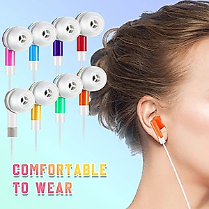 50 Pack Earbuds Bulk for Classroom Kids Wire Earphones Students Ear Buds Set Stereo Headphones for Kids Adults Schools Libraries, 3.5 MM Audio Jack (Mixed Colors)