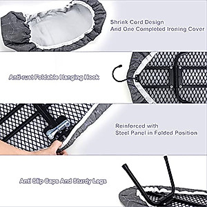 Duwee 12"x30"Table top Ironing Board with Thicken Felt Padding,Heat Resistant Cover,Foldable Ironing Boards with Stainless Steel Hook for Easy Storage