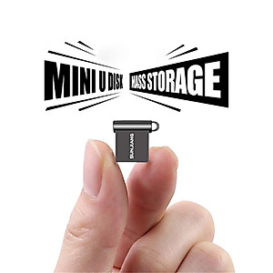 SUNJIANG Super Mini 32GB Pendrive Metal Small USB Flash Drive Pen Drive USB2.0 Tiny Memory Stick U Disk Key Ring Disk Thumb Drive Low Profile USB Flash Drive USB Key (32GB, Dark Gray)